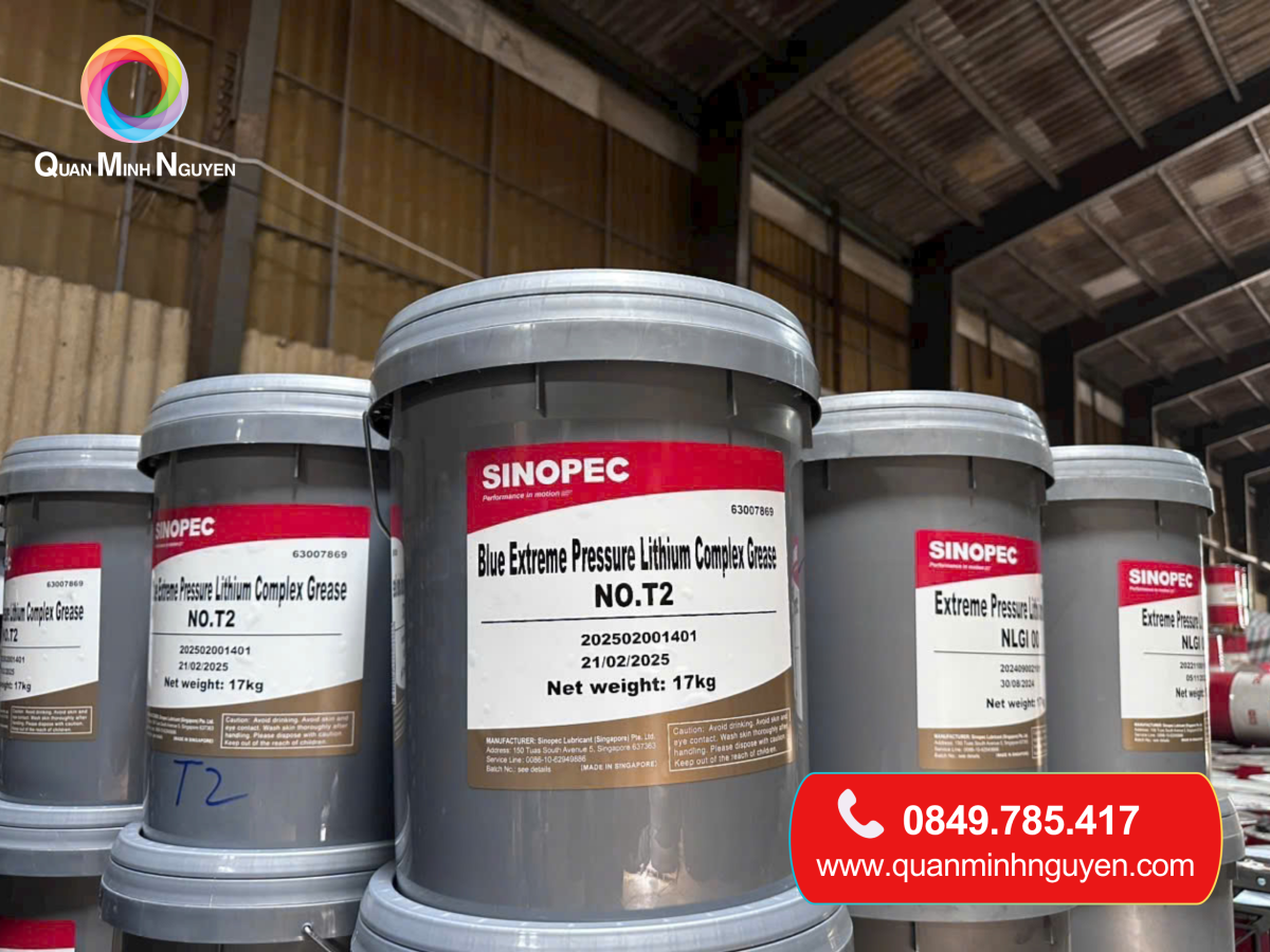 Mỡ xanh chịu nhiệt cao SINOPEC BLUE LITHIUM COMPLEX EP GREASE NLGI 2 - QUẢN MINH NGUYÊN